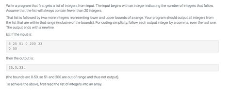 Solved Write A Program That First Gets A List Of Integers Chegg