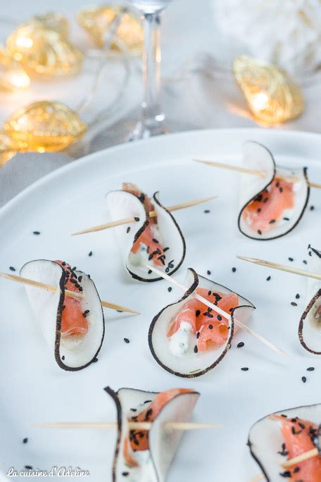 Bouchées de radis noir au saumon fumé La Cuisine d Adeline