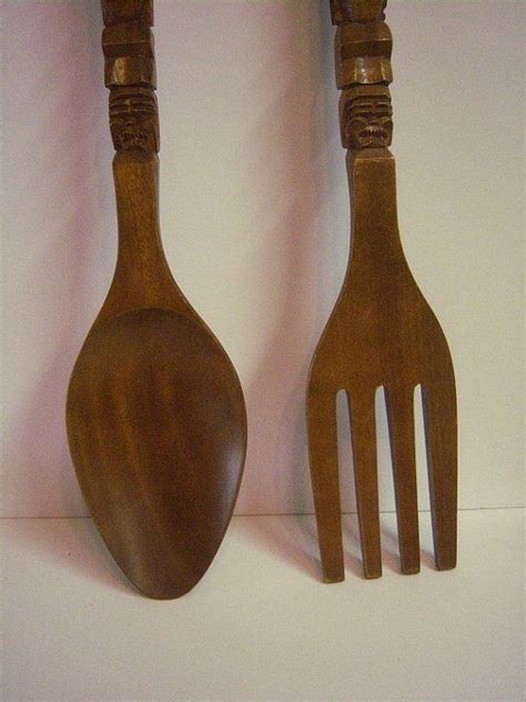 Large Wooden Fork And Spoon Wall Decor Dan Vaughan