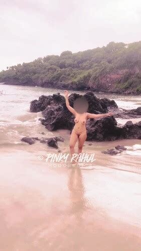 Pinky Rahul Roaming Full Naked On Beach During Day Part II Desi New