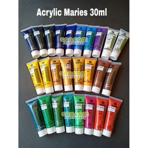 Jual Cat Acrylic Maries 30ml Paint Acrylic Colour PART 1 Shopee Indonesia