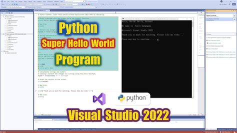 Visual Studio 2022 Python Tutorial Hello World Console Application
