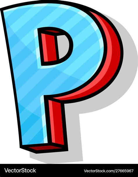 Isometric Colorful Capital Letter P From Abc Vector Image