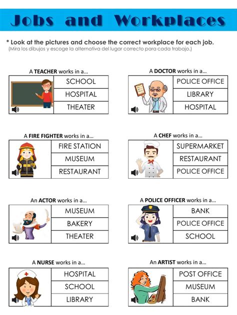 Ficha Online De Jobs And Workplaces Para PRIMARY Puedes Hacer Los