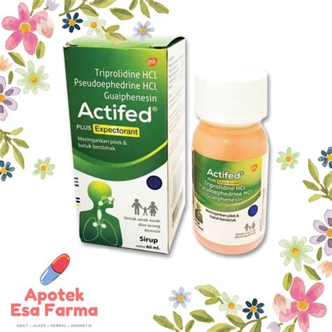 Jual Actifed Hijau Obat Batuk Berdahak Ekspektoran Expectorant Syrup 60