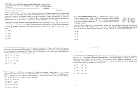 Examen 16 enero 2020 Enunciado Microeconomía Intermedia Studocu