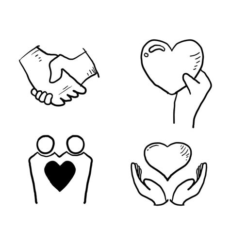 Hand Drawn Doodle Relationship Mutual Understanding Mutual Assistance
