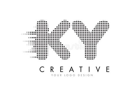 KY K Y Letter Logo With Black Dots And Trails Stock Vector