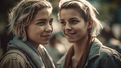 Premium AI Image Realistic 3D Illustration Of A Lesbian Couple 3D