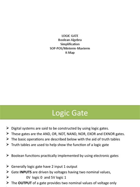 logic gate boolean algebra simplification sop pos minterm maxterm k map pdf logic gate