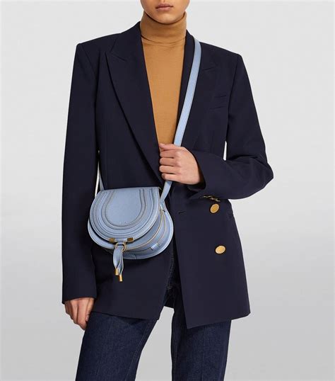 Womens Chlo Blue Small Leather Marcie Saddle Bag Harrods Uk