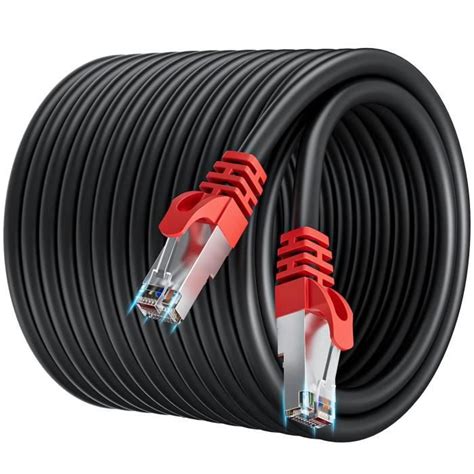 Cable Ethernet 40m Cat 7 Extérieur RJ45 Cable Internet 40 Mètres Haut