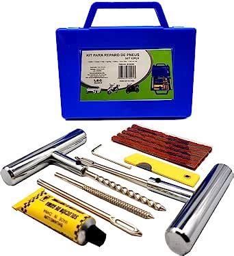Kit Reparo Pneu Moto Carro Jogo Para Conserto Remendo Frio De Pneus Sem