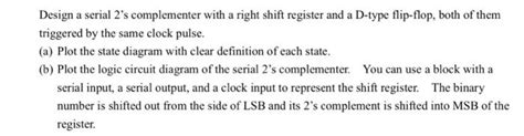 Solved Design A Serial S Complementer With A Right Shift Chegg