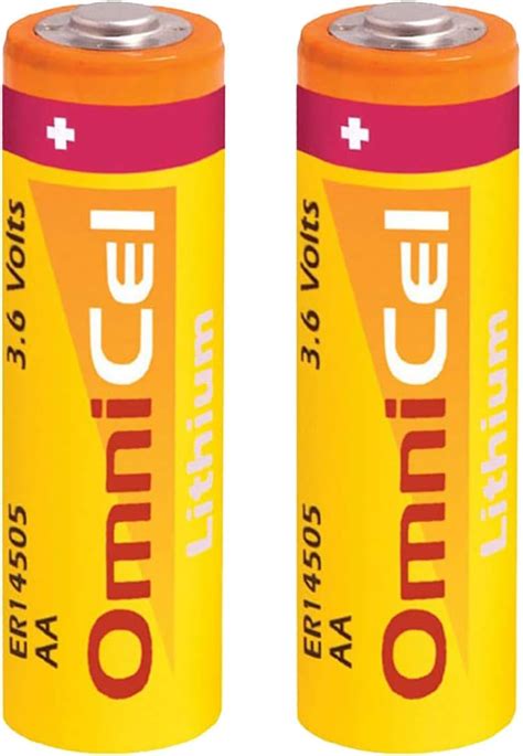 Buy 2x OmniCel ER14505 3 6V 2400mAh AA Lithium Button Top Battery For
