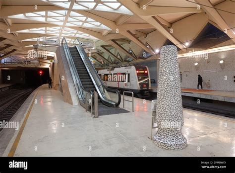 Spanien Valencia U Bahn Station Alameda Von Santiago Calatrava