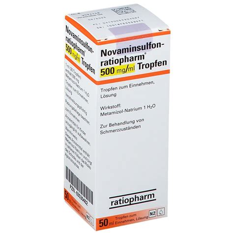 Novaminsulfon Ratiopharm 500 Mg Ml Tropfen 50 Ml Shop Apotheke