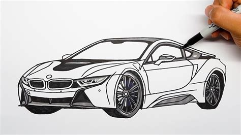 How To Draw A Car Bmw I Step By Step Youtube
