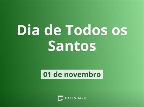 Dia De Todos Os Santos De Novembro Calendarr