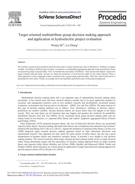 pdf target oriented multiattribute group decision making approach and application in