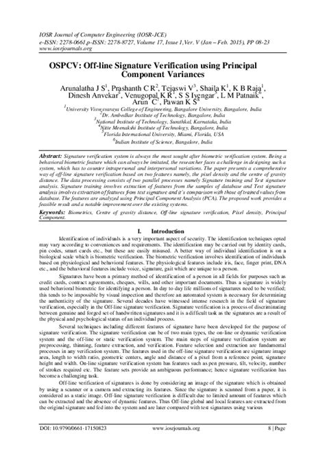 pdf ospcv off line signature verification using principal component variances iosr journals