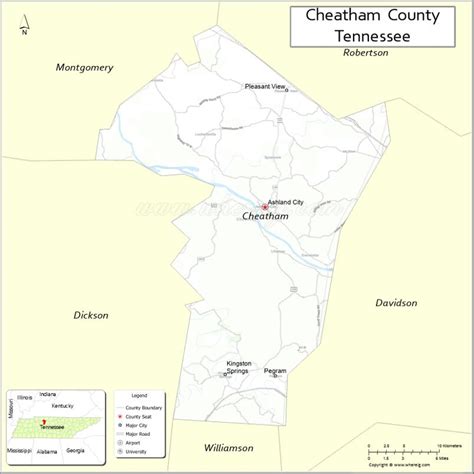 Map Of Cheatham County Tennessee Where Is Located Cities