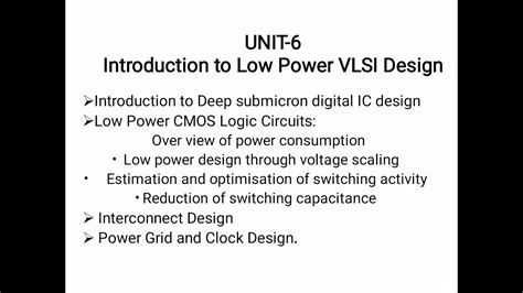 introduction to low power vlsi youtube