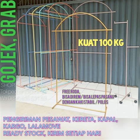 Jual RAK BERTINGKAT EMAS GOLD PUTIH BUKU LEMARI BAJU TIANG PAKAIAN KUAT