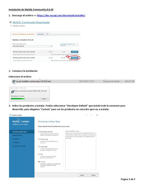 instalación mysql con workbench pdf mi sql informática