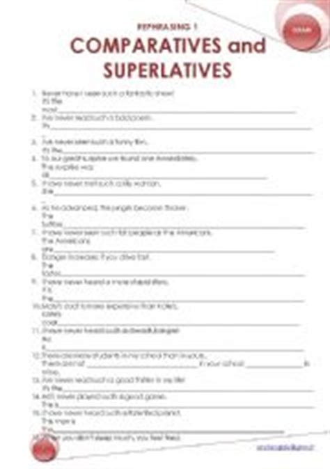 Rephrasing Comparatives And Superlatives Esl Worksheet By Pipof