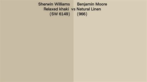 Sherwin Williams Relaxed Khaki SW 6149 Vs Benjamin Moore Natural
