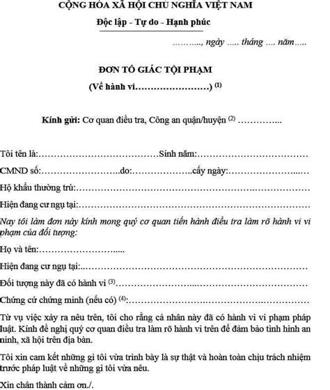 Tải ngay mẫu đơn tố cáo người vay tiền không trả phổ biến nhất hiện nay