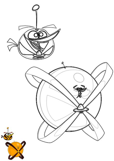 Dibujo Para Colorear De Angry Birds Space Orange Bird Juegos De