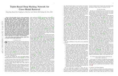 Triplet Based Deep Hashing Network For Cross Modal Retrieval Papers