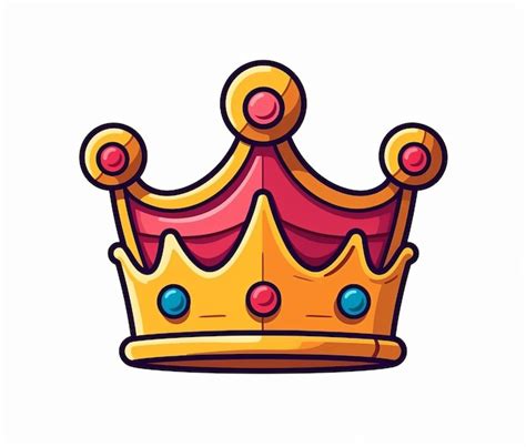 Una Corona De Dibujos Animados Con Una Corona Rosa Foto Premium