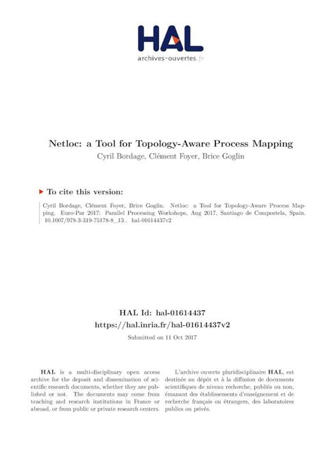netloc a tool for topology aware process mappingtopology aware process mapping consists in