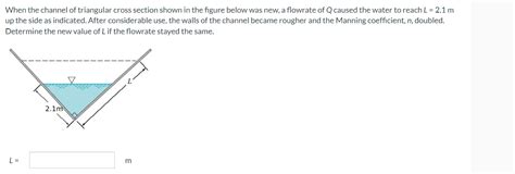 Solved When The Channel Of Triangular Cross Section Shown In Chegg