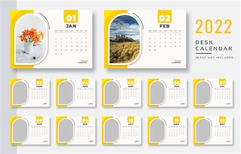 Plantilla De Calendario De Escritorio 2022 Archivo PSD Premium