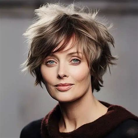 Easy Wash And Wear Haircuts For Women Over In Messy Short