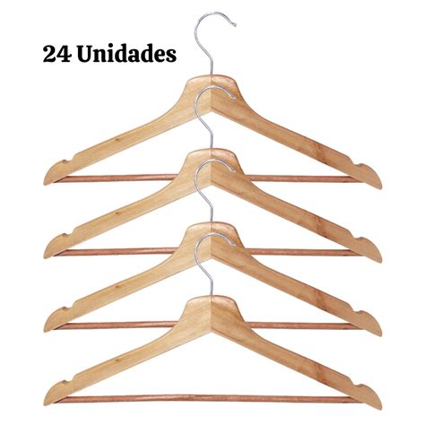 Kit Unidades Cabide De Madeira Marfim Verniz Shopee Brasil