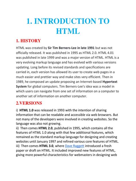 introduction to html pdf html html element