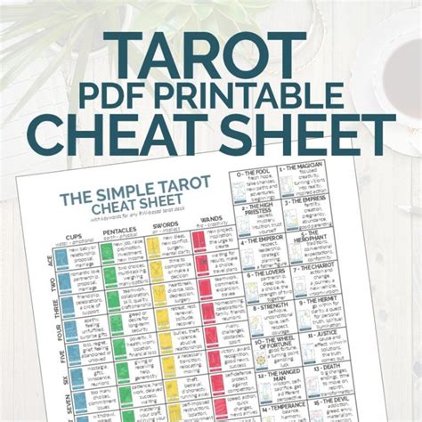 Quick Reference Free Printable Tarot Cheat Sheet Pdf Printable Templates