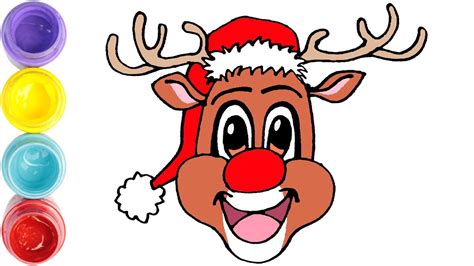 Como dibujar a RUDOLF EL RENO de navidad de Papá Noel Dibujos de