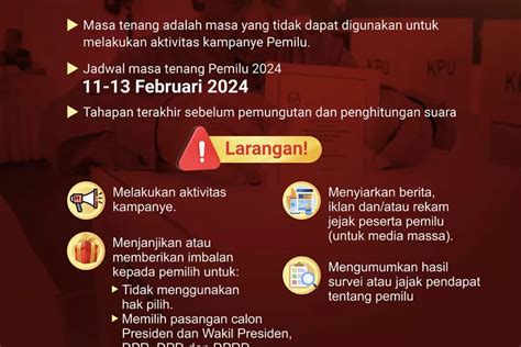 Simak Aturan Dan Larangan Saat Masa Tenang Pemilu Dimulai Hari Ini