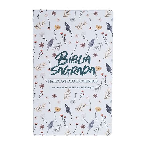 Bíblia Sagrada RC Letra Gigante Harpa Avivada e Corinhos Flores
