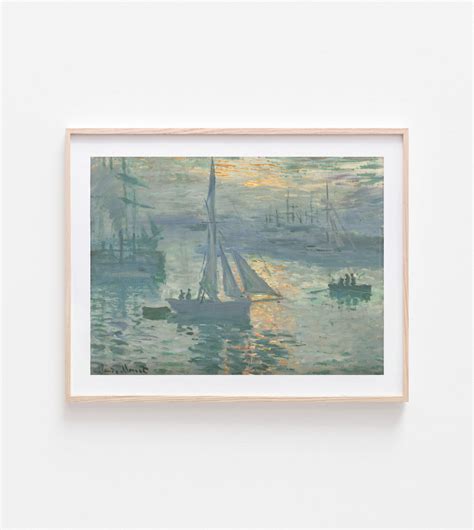 Monet Reprodukcja Impresja Wschód Słońca Impresjonizm Etsy