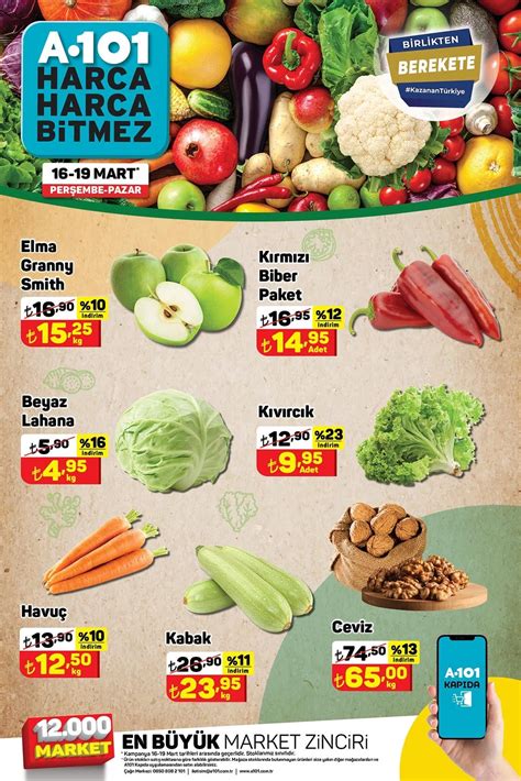 A101 16 19 Marrt 2023 Meyve ve Sebze Fiyatları Aktüel Kataloğu