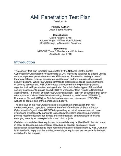 Penetration Test Plan Telegraph