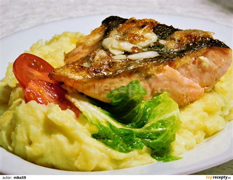 Losos na másle s bramborovou kaší recept TopRecepty cz