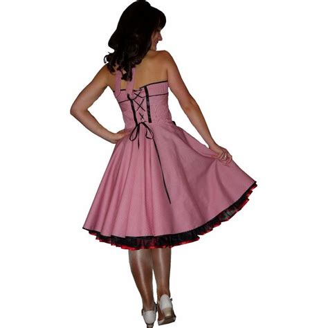 Petticoatkleid 50er Jahre Rockabilly Streifen rot weiß schwarz